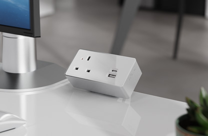 Above desk power and USB technology